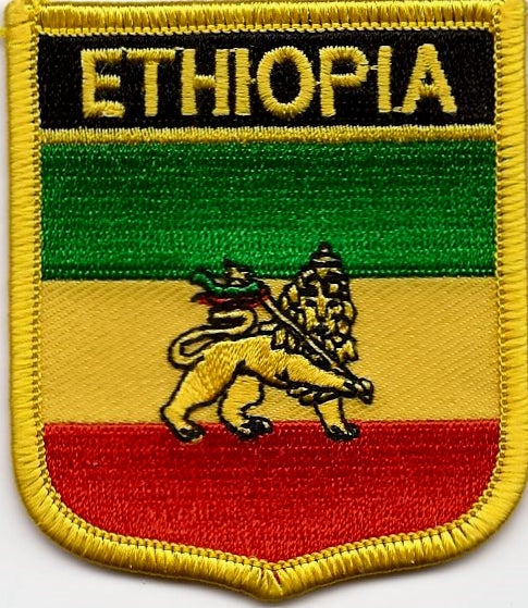 Ethiopia Lion | World Shield Flag Patch | Flag Patch Shop