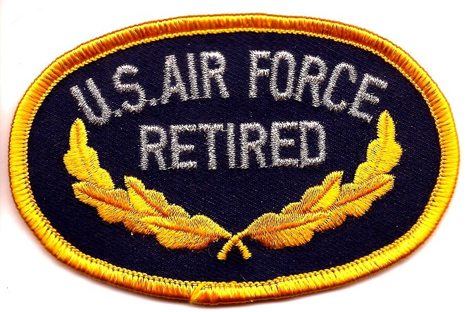 US Air Force Retired | Military Oval Flag Patch | Flag Patch Shop